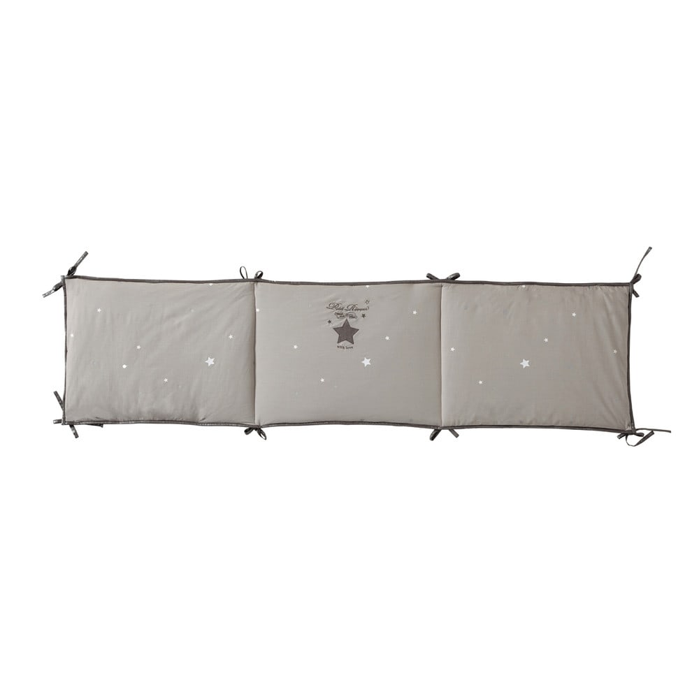 Protector De Cuna Beb De Algod n Gris blanco 45 X 180 Cm SONGE Protector De Cuna Beb De Algod n Gris blanco 45 X 180 Cm SONGE