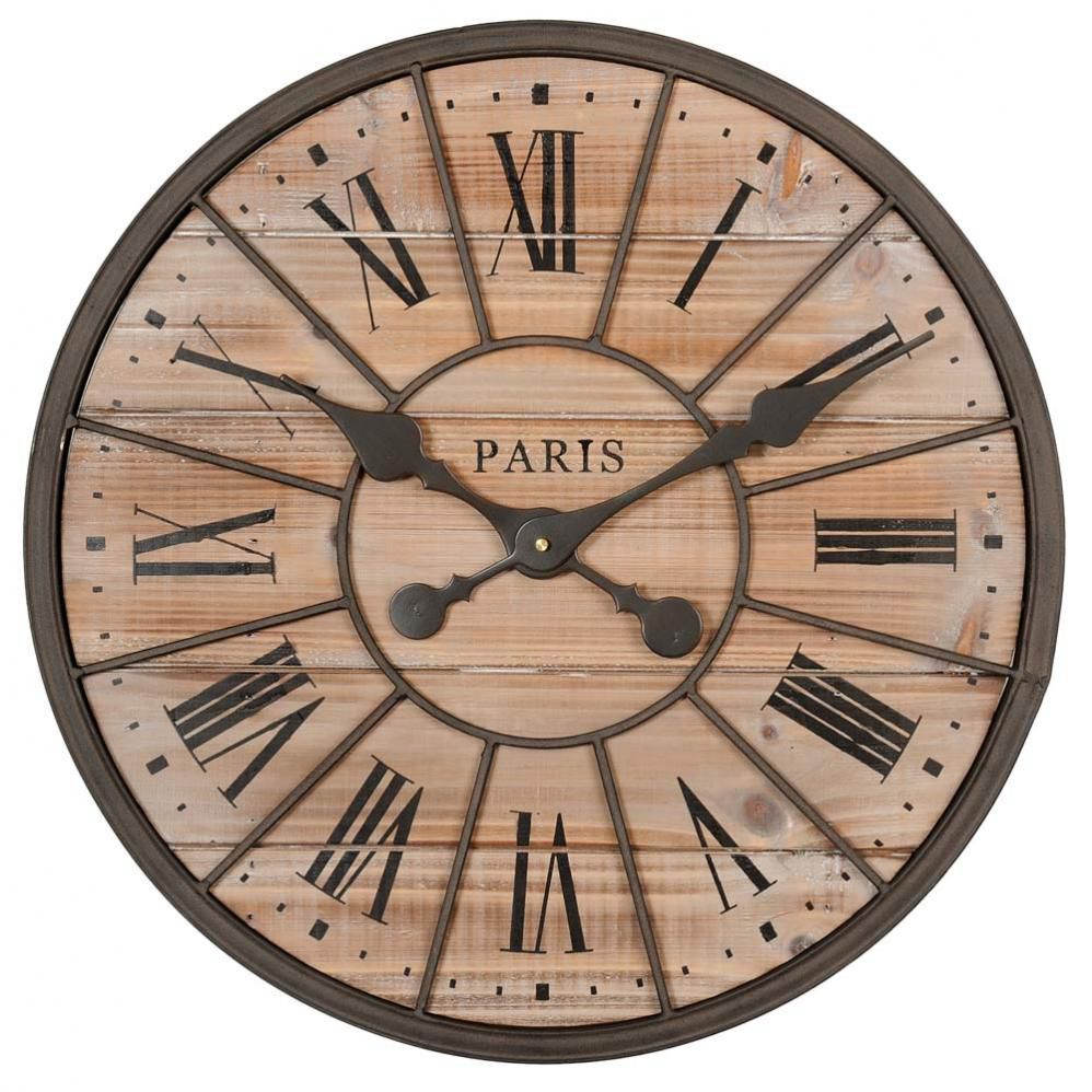 Horloge en métal et bois D 50 cm NORTHWOOD | Maisons du Monde