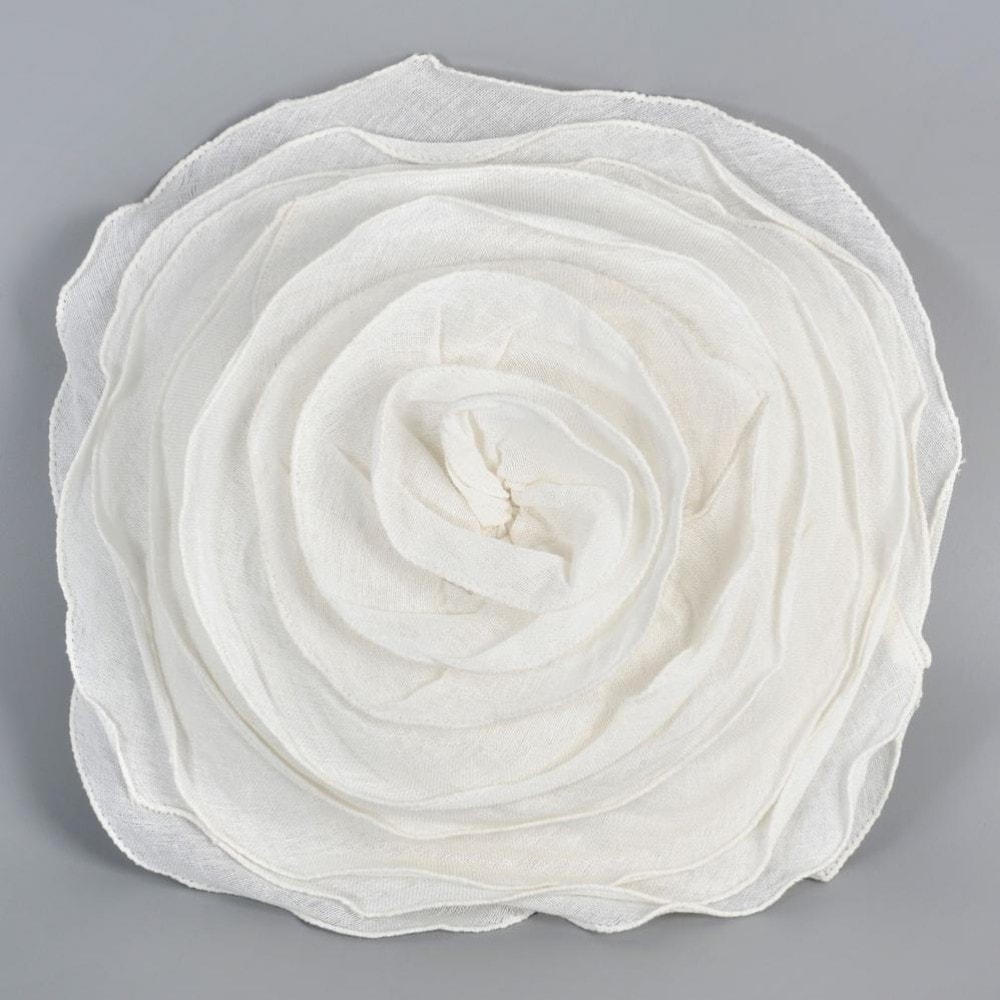 Coussin rond en lin blanc D 30 cm | Maisons du Monde