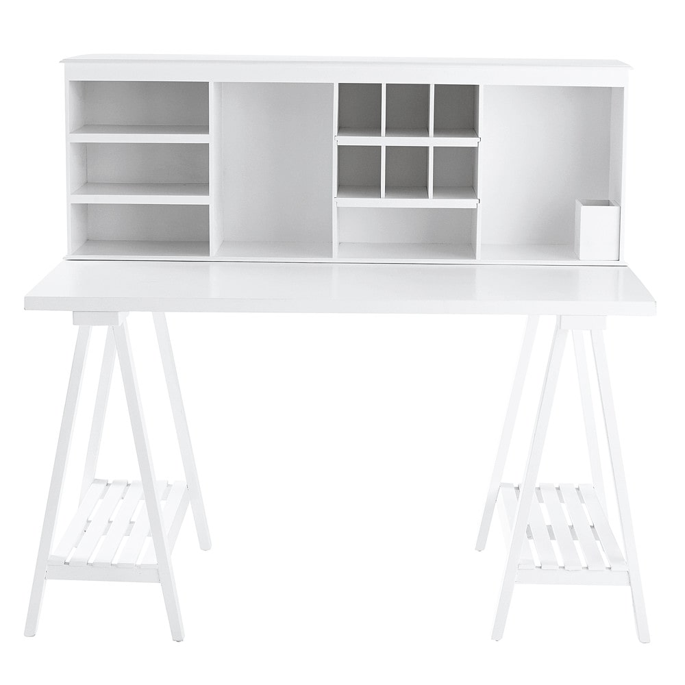 Escritorio de madera blanco An. 130 cm Campus | Maisons du Monde