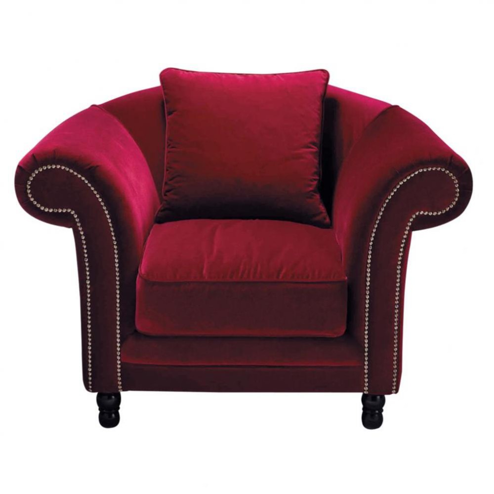 Fauteuil velours rouge Scala | Maisons du Monde