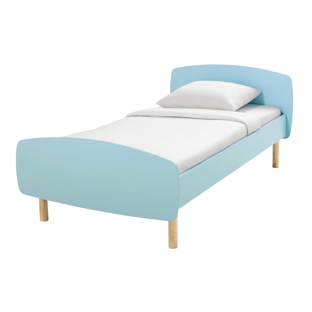 Lit enfant 90 x 190 cm en bois bleu Nuage | Maisons du Monde