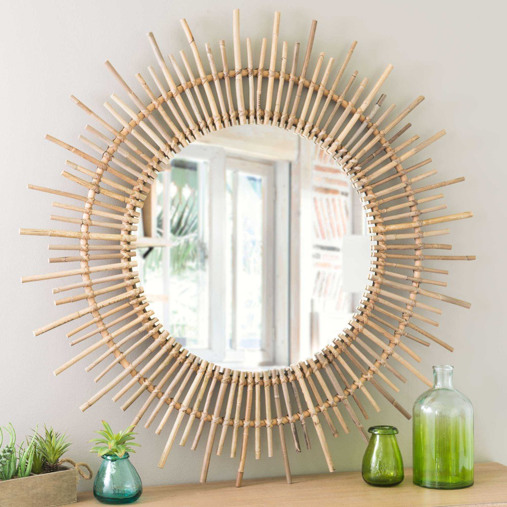 Miroir rond en bambou D 90 cm ISIS | Maisons du Monde