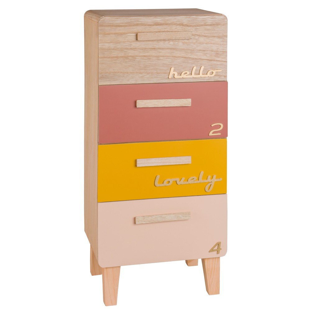 Petit meuble de rangement 4 tiroirs multicolore | Maisons du Monde