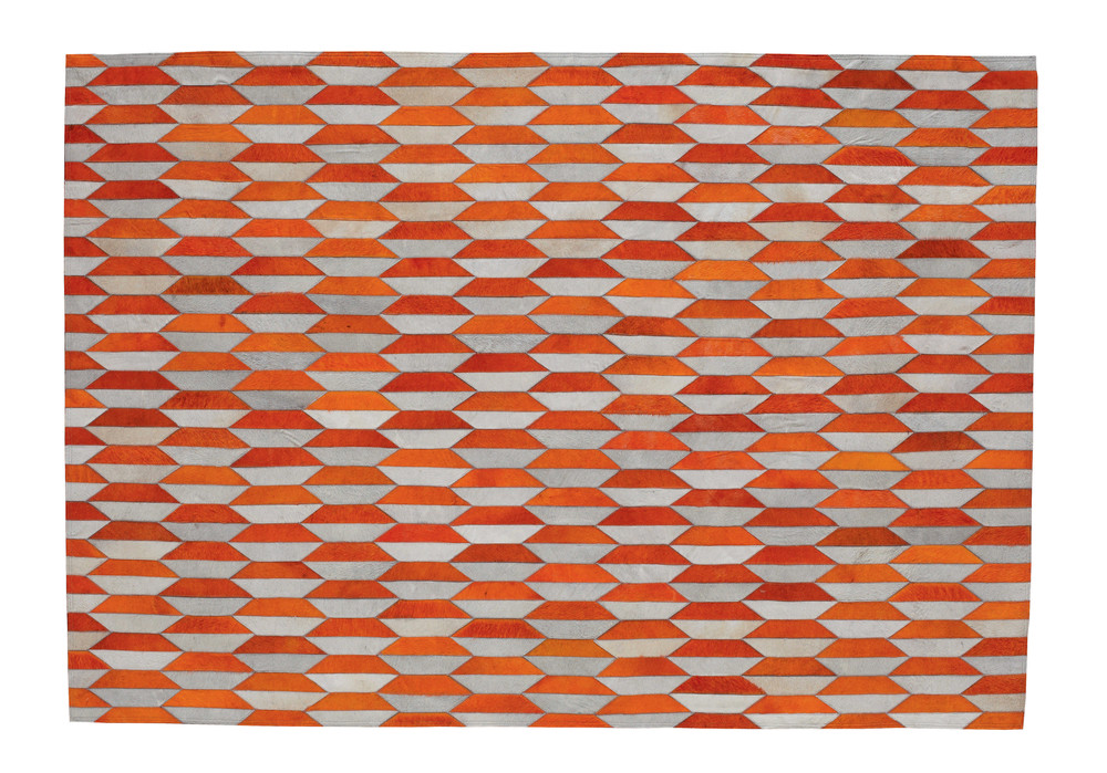 Tapis en cuir orange 140 x 200 cm LUNEL | Maisons du Monde